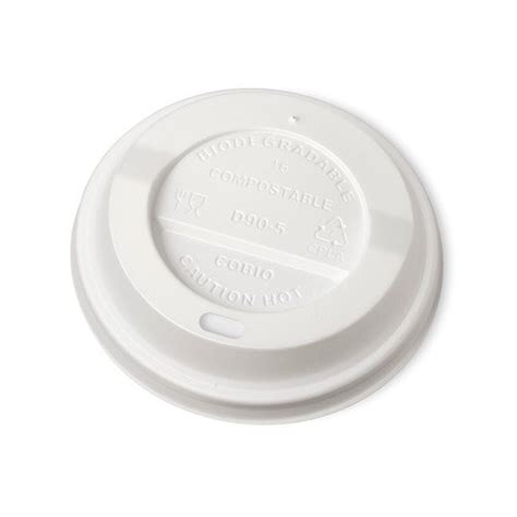 Domed Lids Bio Cpla Sip Through 227ml 8oz White Zuvo Packaging