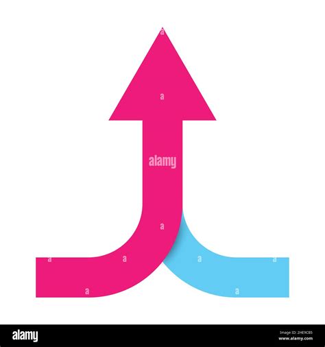 Two Arrows Merging Icon Vector Collaboration Partnership Alliance Joining And Growth Concept