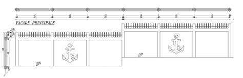 2d Design Of Elevation And Section Plan Of Boundary Wall In Detail Autocad Drawing Cad File