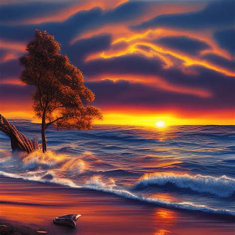 Peinture Graphique Numérique Au Coucher Du Soleil Détail Hyperréaliste Et Complexe · Creative