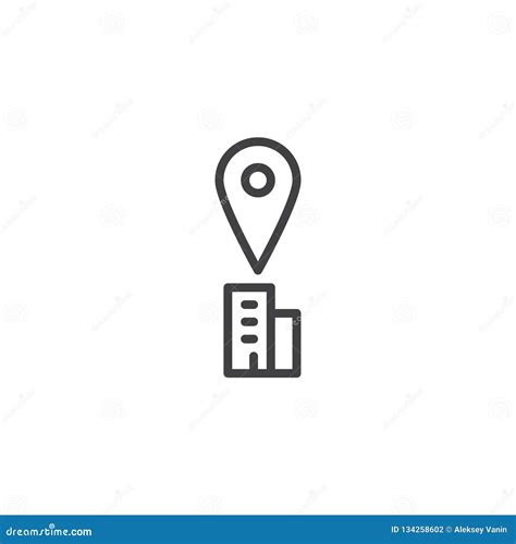 Office Building Location Pin Outline Icon Stock Vector Illustration Of Outline Destination