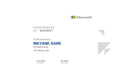 Microsoft Certificate Pdf