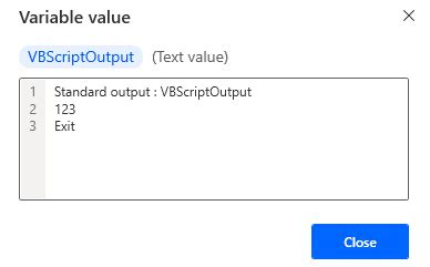Run VBScript Action Power Automate Desktop Kaizen Personal Computer Work