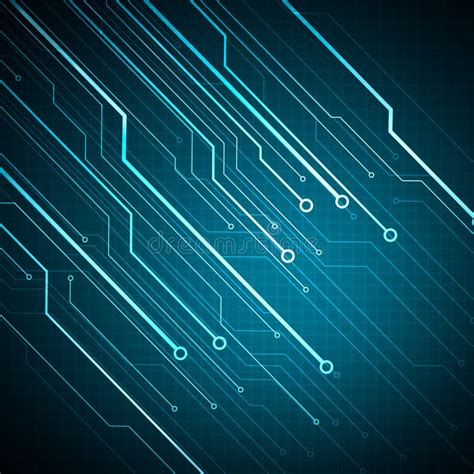 Digital Conceptual Image Circuit Microchip On Blue Background Stock Illustration Illustration