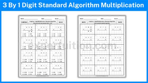 Standard Algorithm Multiplication For 4th And 5th Grades Expertuition