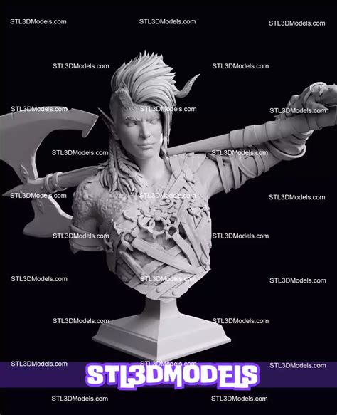 Karlach Baldurs Gate 3 Bust 3d Print Model Stl 3d Models