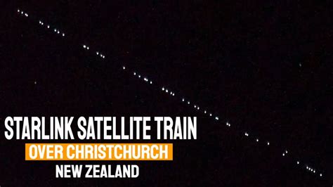 Spacex Starlink Satellites Train Over New Zealand Youtube