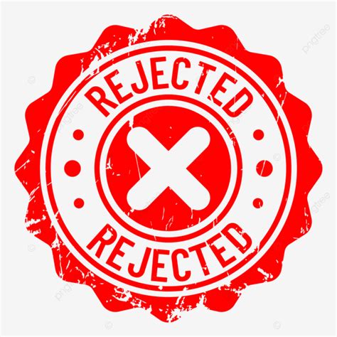 Rejected Stamp With Cross Sign And Red Color Vector Rejected Stamp