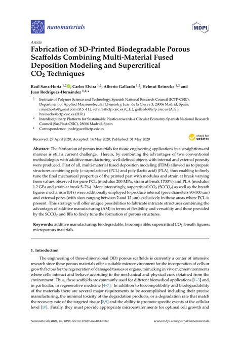 Pdf Fabrication Of 3d Printed Biodegradable Porous Scaffolds