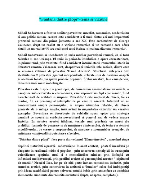 Fantana Dintre Plopi Pdf