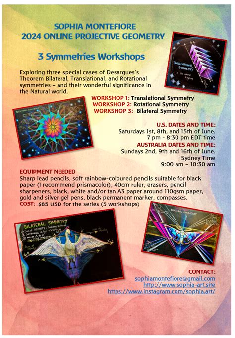 Online Projective Geometry Course 3 Symmetries Workshops 2024 Sophia Art Perspectives