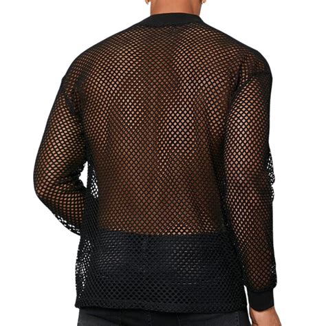 Black Mesh See Through Long Sleeve Shirt Queer In The World The Shop