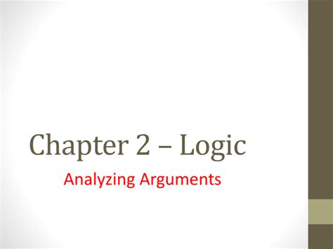 Ch Analyzing Arguments