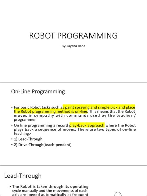 Robot Programing Pdf Computer Programming Robot