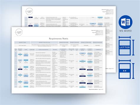 Requirements Matrix Template Requirements Traceability Matrix Template Project Requirements
