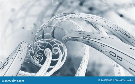 Cyber Structure 3d Illustration Nano Space Medical Research And