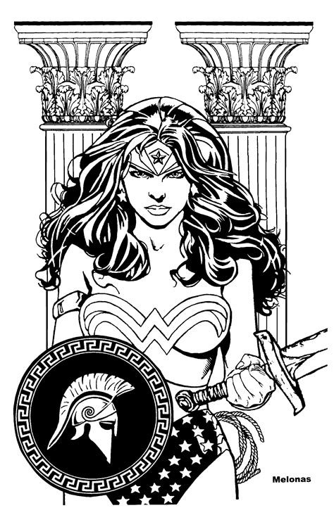 Wonder Woman Pop Art Black And White