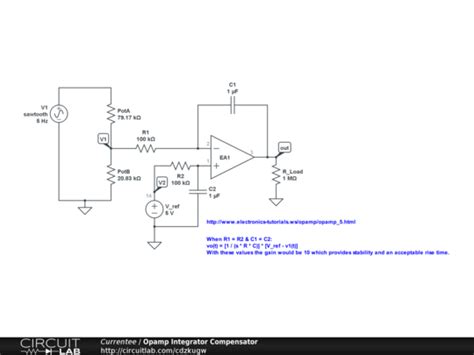 Opamp Integrator Compensator Circuitlab