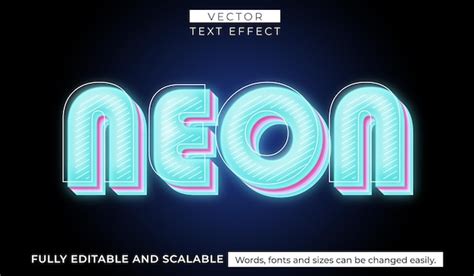 Premium Vector Neon Editable Text Effect