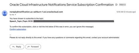 Enabling The Notification Feature For Oci Speech Service