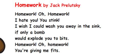 Mash 3rd 4th Class Homework Oh Homework Poem
