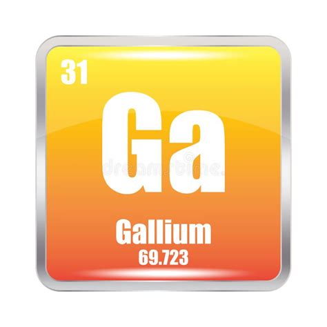 Gallium Element Icon Ga Symbol Focus Atomic Number 31 Mass 69 723