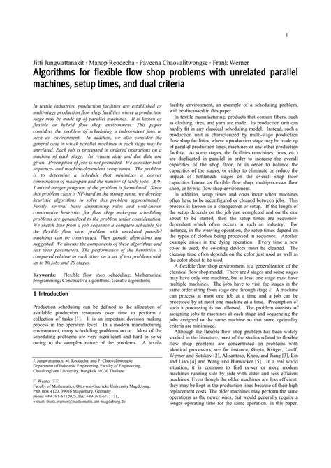 Pdf Algorithms For Flexible Flow Shop Problems With Unrelated