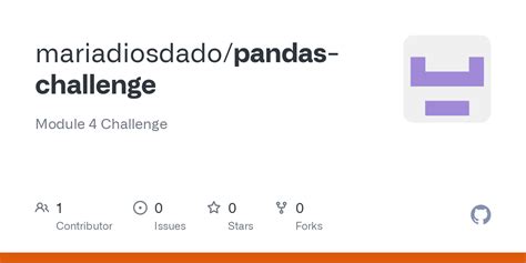 GitHub Mariadiosdado Pandas Challenge Module Challenge