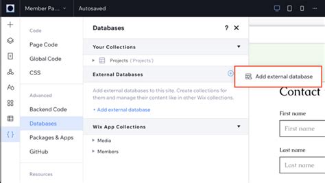 Adding And Deleting An External Database Collection