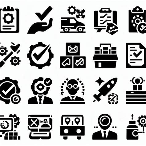Quality Control Icon Set Containing Inspection Evaluation Product