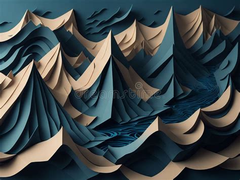 Abstract 3d Visualization Of Cut Out Paper Figures Stock Illustration