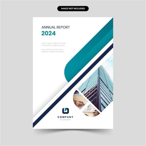 연례 보고서 표지 템플릿 디자인 프리미엄 벡터