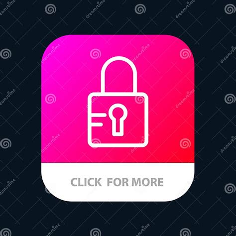 Lock Locked School Mobile App Button Android And Ios Line Version Stock Vector Illustration