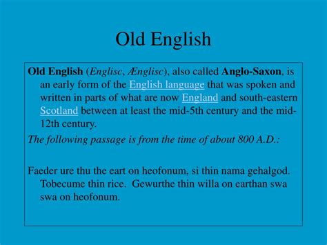 Ppt Old English Powerpoint Presentation Free Download Id4550982