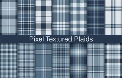 Pixel Plaid Bundles Textile Design Checkered Fabric Pattern For Shirt Pixel Plaid Bundles Textile Design Checkered Fabric Pattern For Shirt