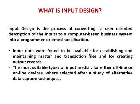 Input Design Ppt