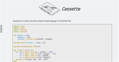 Cassette The Small Lisp Like Programming Language