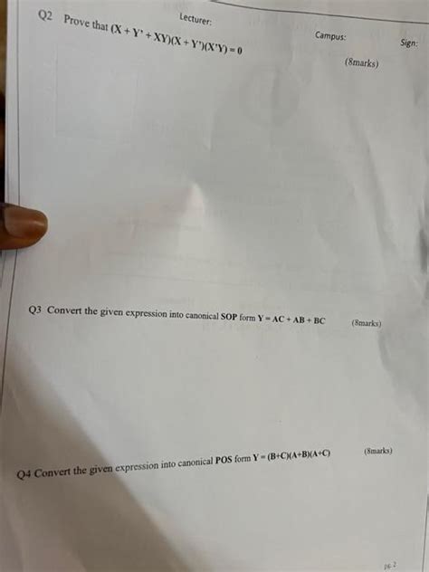 solved q2 prove that x sin campus sign 8marks q3