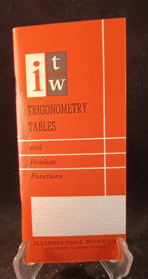 Itw Trigonometry Tables And Involute Functions 1964 New Unmarked