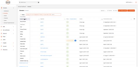 Domain Dashboard Realtime Register Knowledge Base
