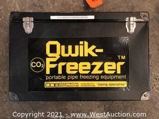 West Auctions Auction K3M Corp ITEM Qwik Freezer CO2 Portable Pipe Freezing Equipment Kit