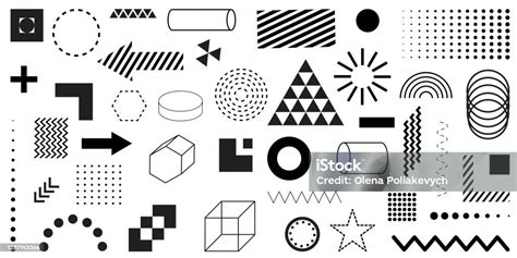 검은색 기하학적 모양 세트입니다 그래픽 요소 벡터입니다 팝 아트 텍스처 스페이스 포스터 세트 추상 복고풍 벡터 텍스처 스톡 이미지 Eps 10 기하 도형에 대한 스톡 벡터