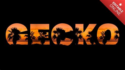 Gecko Editable Sunset Style Text Effect Generator