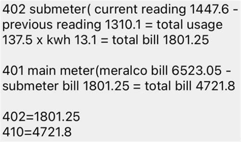Meralco Bill Computation Main Meter And Submeter R Adultingph