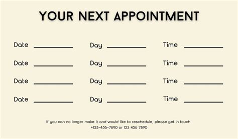 Sample Appointment Cards Free Appointment Card Templates Editable And