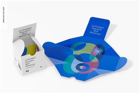 Premium Psd Unfolded Square Boxes Mockup