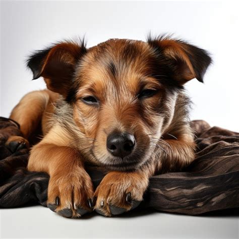 Premium Ai Image Sleepy Jack Russell Puppy Lying Down