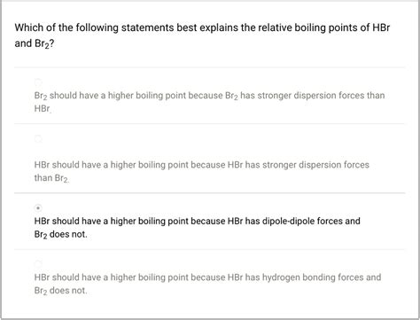 Which Of The Following Statements Best Explains The Relative Boiling