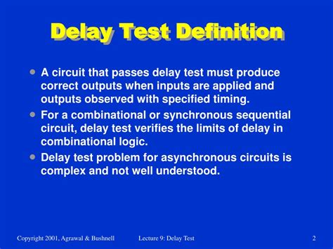 Ppt Vlsi Testing Lecture 9 Delay Test Powerpoint Presentation Free