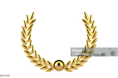 골든 올리브 나뭇가지 월계수 잎 3d 렌더링 상에 대한 스톡 사진 및 기타 이미지 상 로고 문장 Istock